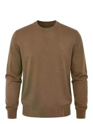 DIESEL® Embossed-logo Cotton Sweater - Brown