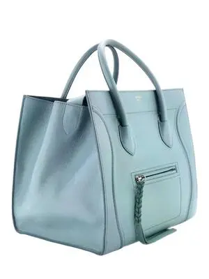 Celine Phantom Bag Grainy Leather Medium Tote Bag - Blue