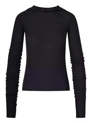 Rick Owens Ribbed Knit Hoodie - Black