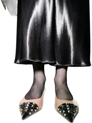 Valentino Garavani Rockstud Leather Ballet Flats - Neutrals