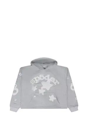 SP5DER Logo & Star Hoodie - Grey