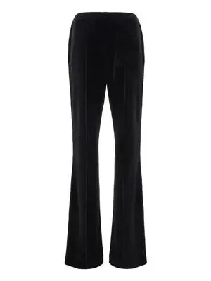 TOM FORD Velvet Trousers With Logo Embroidery - Black