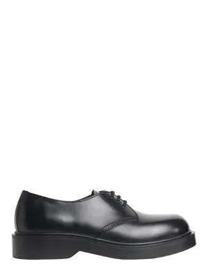 Sandro Leather Derby Shoes With Chunky Sole - Black