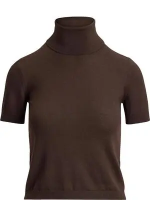 Ralph Lauren Cashmere Short-sleeve Rollneck Sweater - Blue