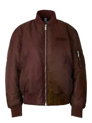 Off-White Logo-patch Zip-up Bomber Jacket - Red