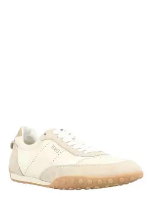 TOD'S Perforated Panel Leather Sneakers - Neutrals