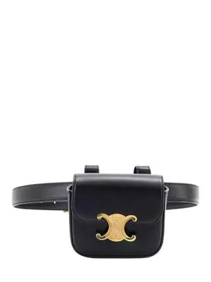 Celine Claude Shiny Calfskin Mini Belt Bag - Black