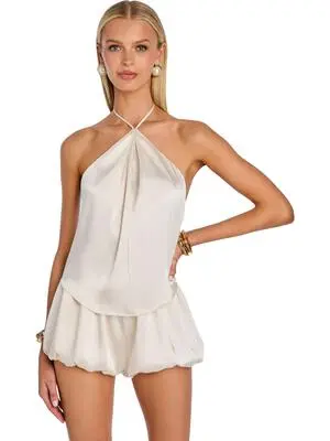 SEROYA Beckham Halter Neck Tank - Eggshell