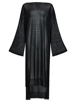 Alaïa Linen-silk Midi Kaftan Dress - Black