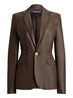 Ralph Lauren Parker Leather Blazer - Blue