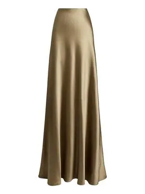 Ralph Lauren Satin Maxi Skirt - Grey