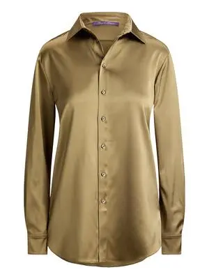 Ralph Lauren Adrien Satin Shirt - Grey