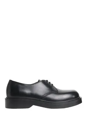 Sandro Calfskin Leather Derby Shoes With Chunky Sole - Black