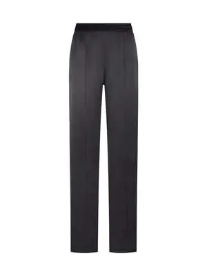 TOM FORD Silk Satin Wide Leg Pajama Pants - Black