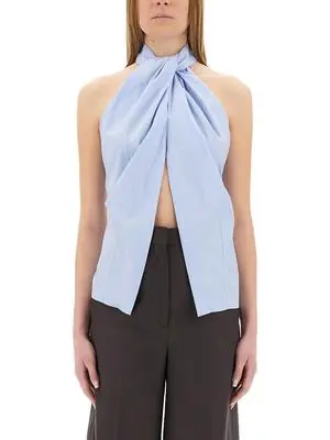 Stella McCartney Sleeveless Top With Draped Front And Bow Detail - Multicolor
