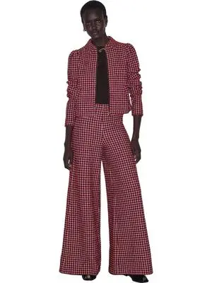 ME+EM Wide Leg Palazzo Pant - Pomegranate Red Multi