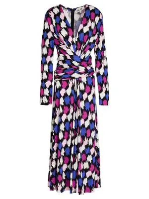 Diane Von Furstenberg Dorothee Printed Lyocell And Wool-blend Jersey Midi Dress - Multicolor