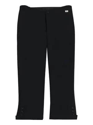 Victoria Beckham Crepe Capri Pants With Buttoned Cuffs - Black