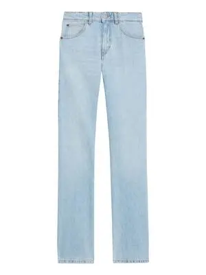 Victoria Beckham Julia High Rise Straight Leg Jeans - Light Denim