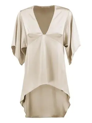 HALSTON Halston Asymmetrical Satin Top