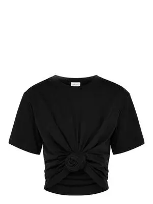 Magda Butrym Annodata" T-shirt With Knot Detailing - Black