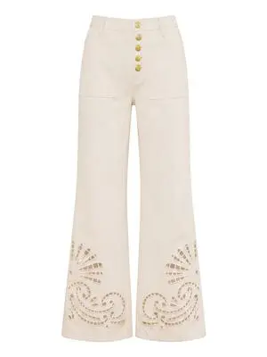 Ulla Johnson Ulla Johnson Lou Jean With Eyelet Embroidery Cowrie