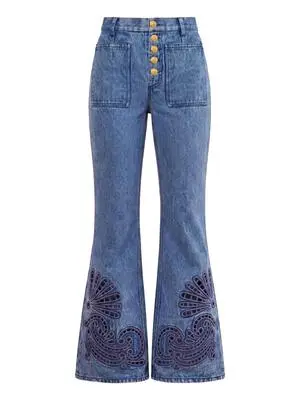Ulla Johnson The Lou Jean With Eyelet Flare - River