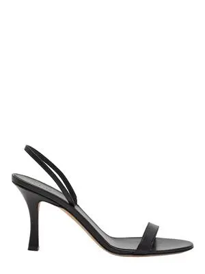 THE ROW Ella 85 Leather Slingback Sandals - Black
