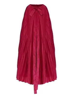 Valentino Garavani Pleated Cape With Tie Detail - Red
