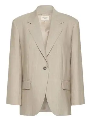 Max Mara Oversized Woollen Cloth Blazer - Hazelnut Brown