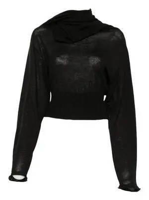 RICK OWENS Rick Owens Draped Neck Ribbed Top