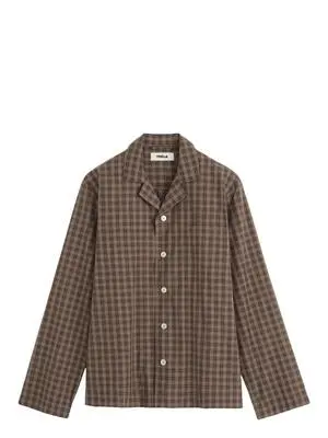 TEKLA Long-sleeved Plaid Pajamas - Brown