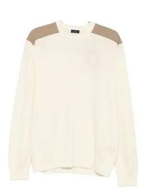 PAUL  SHARK Paul & Shark Crew Neck Sweater With Ribbed Cuffs And Hem - White