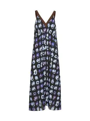 Prada Viscose Floral Print Midi Dress - Multicolor