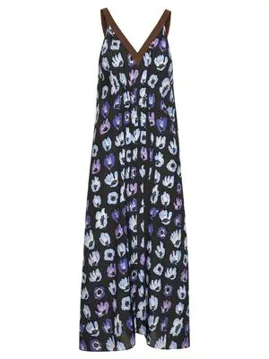 Prada Viscose Floral Print Midi Dress - Multicolor