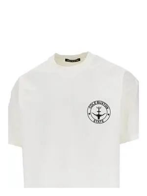 COLE BUXTON State Logo-print Cotton T-shirt - Neutrals