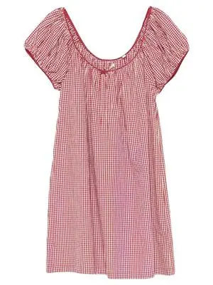 DÔEN Julia Gingham Print Mini Dress - Red