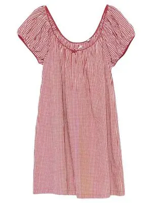 DÔEN Julia Gingham Print Mini Dress - Red