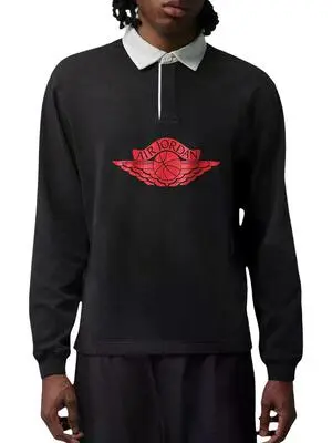 JORDAN Flight Essentials Logo-print Polo Shirt - Black
