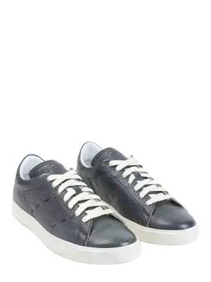 Kiton Calf Leather Low-top Sneakers - Blue