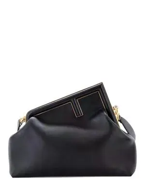 Fendi Leather Medium Clutch Bag - Black