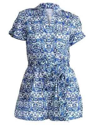 Alice + Olivia Lucy Patterned Playsuit - Blue