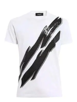 Dsquared2 Sequin Embroidered T-shirt - White