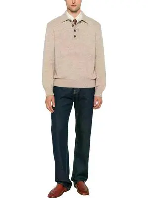 Eleventy Button-placket Polo-collar Polo Shirt - Neutrals