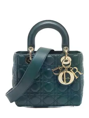 Dior Lady Small Leather Tote Bag - Green