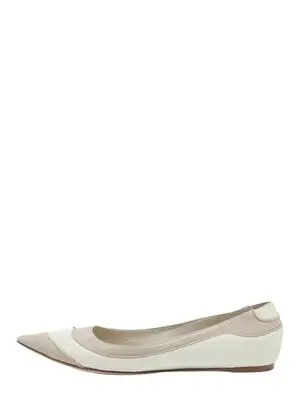 Dior Pointed Toe Ballet Flats - White