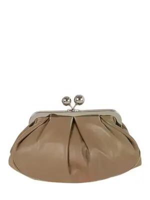 Max Mara Pasticcino Pleated Clutch Bag - Neutrals