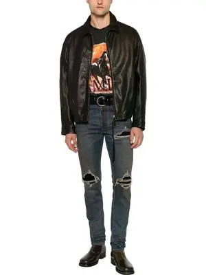 Amiri Ultrasuede Mx1 Distressed Slim-fit Jeans - Blue
