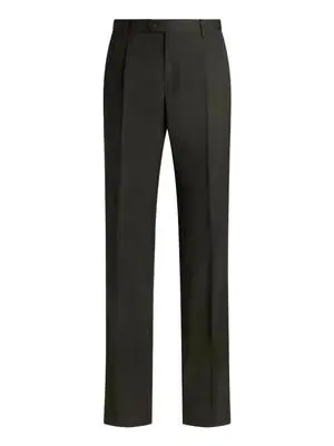 Etro Cool Wool Trousers With Crease Detail - Grey