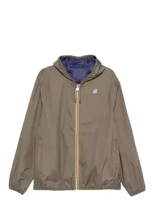 K-WAY Logo Patch Hooded Jacket - Brown